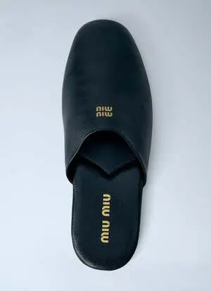 Miu Miu Leather Slippers