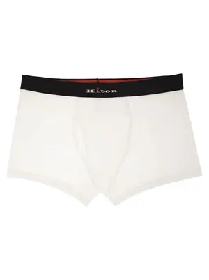 Kiton Stretch Cotton Boxer Briefs With Logo - White
