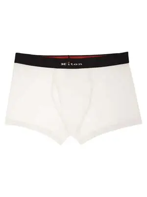 Kiton Stretch Cotton Boxer Briefs With Logo - White