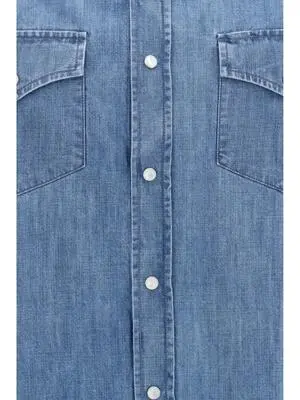 Brunello Cucinelli Easy Fit Lightweight Denim Shirt - Blue