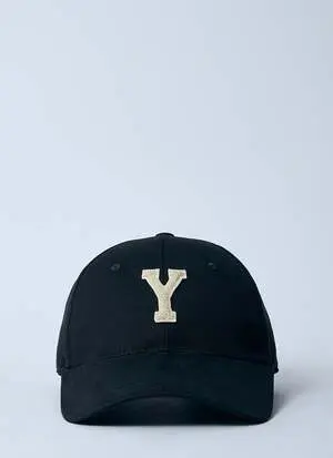 Saint Laurent Logo Motif Baseball Cap - Black