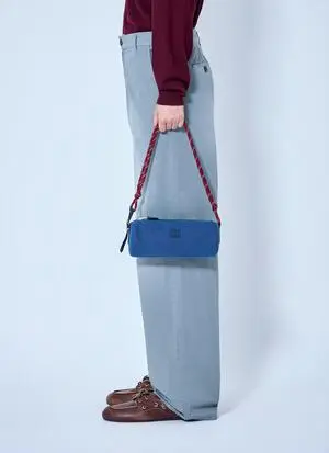 Miu Miu Gabardine Rope-strap Shoulder Bag - Blue