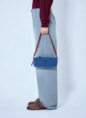 Miu Miu Gabardine Rope-strap Shoulder Bag - Blue