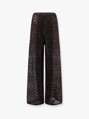 Missoni Viscose Blend Trousers With Chevron Pattern
