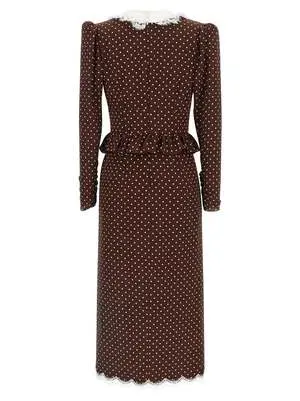 Alessandra Rich Polka Dot Midi' Dress