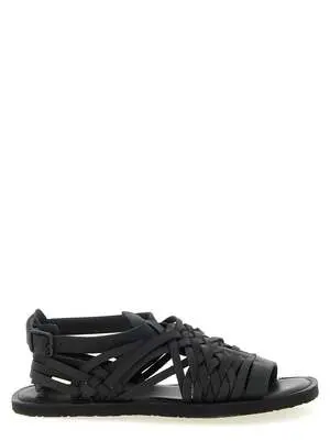 Yohji Yamamoto Braided Leather Sandals - Black