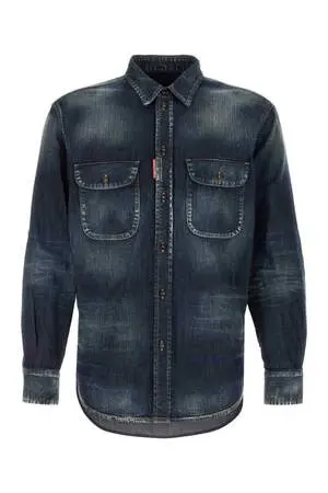 Dsquared2 Stretch Denim Shirt - Blue