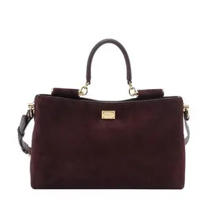 Dolce & Gabbana Medium Suede Vittoria Handbag - Red