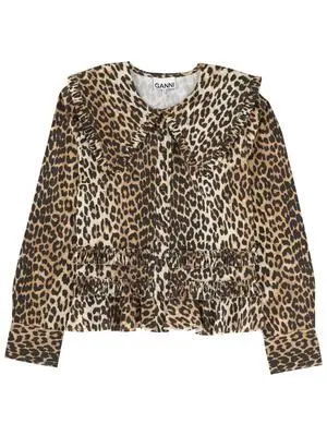 GANNI Shirt With Wide Collar - Multicolor