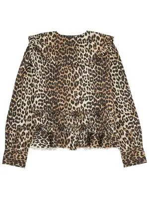GANNI Shirt With Wide Collar - Multicolor
