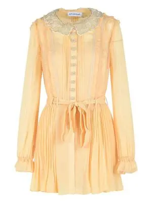 SELF-PORTRAIT Short Pleated Dress - Multicolor
