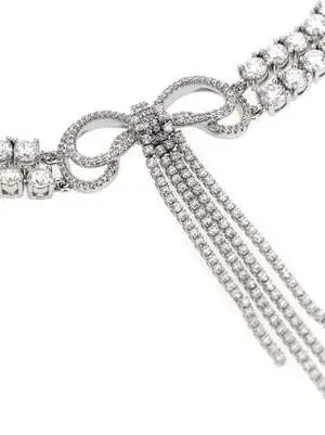 SELF-PORTRAIT Double Crystal Bow Necklace