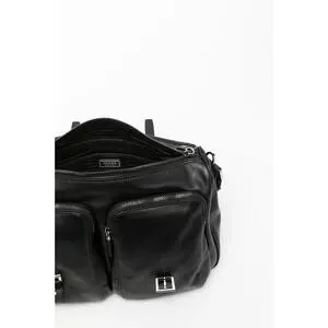 Prada Re-nylon And Leather Trim Shoulder Bag With Enamel Triangle Logo