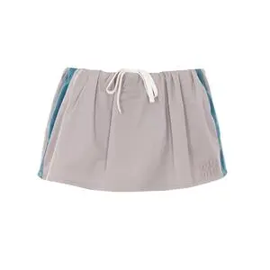Miu Miu Cotton Mini Skirt - Gray