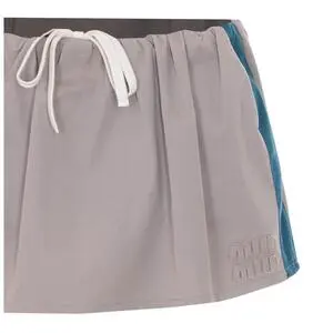 Miu Miu Cotton Mini Skirt - Gray