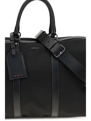 Kiton Leather-trim Travel Duffle Bag - Black