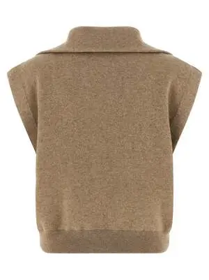 Brunello Cucinelli Cashmere Zip Vest - Cream
