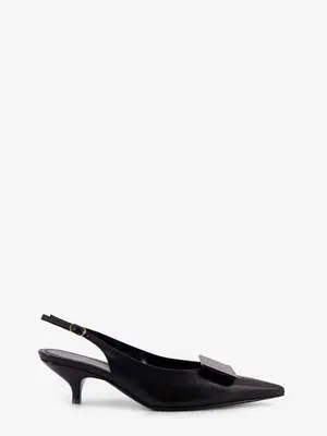 Celine Leather Signature Pumps - Black