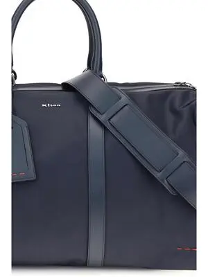 Kiton Leather-trim Travel Duffle Bag - Blue