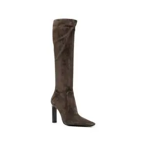 Saint Laurent Suede Knee High Boots