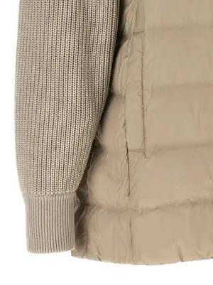 Brunello Cucinelli Shiny Zipper Pull Down Jacket - Cream