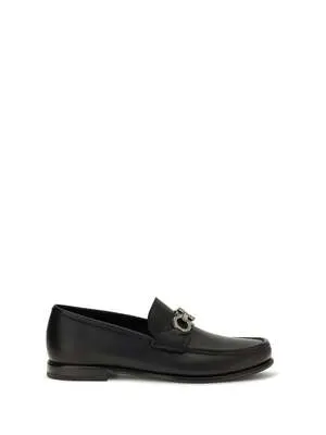 FERRAGAMO Gancini Ornament Loafers - Black