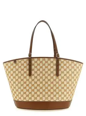 Gucci Large Woven Shopping Bag - Brown