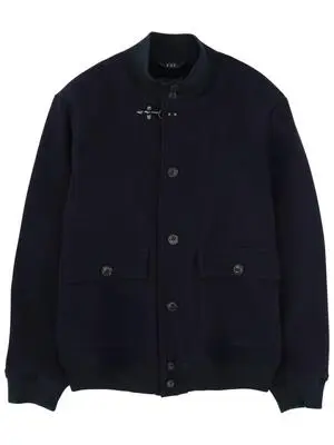 FAY Wool Jacket With Buttons - Blue