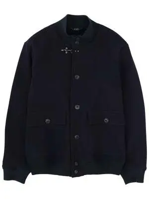 FAY Wool Blend Buttoned Jacket - Blue