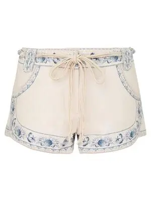 Zimmermann Wanderlust Mini Shorts - Cream