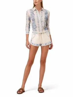 Zimmermann Wanderlust Mini Shorts - Cream