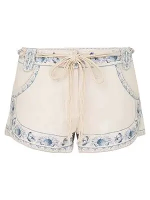 Zimmermann Wanderlust Mini Shorts - Cream