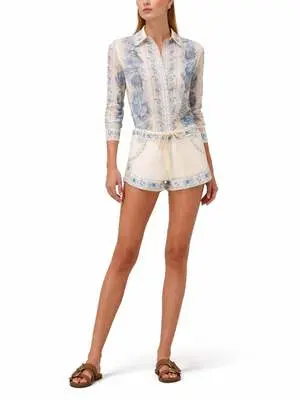 Zimmermann Wanderlust Mini Shorts - Cream