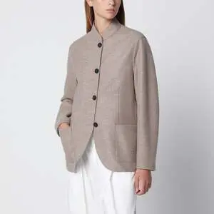 Harris Wharf London Beige Melange Wool Jacket - Cream
