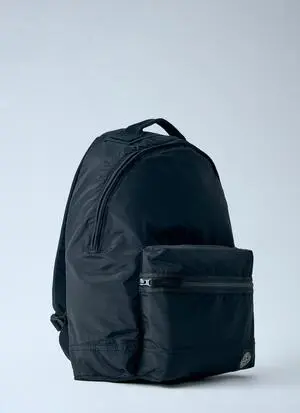 Stone Island Nylon Backpack With Front Zip Pocket - Black