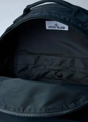 Stone Island Nylon Backpack With Front Zip Pocket - Black