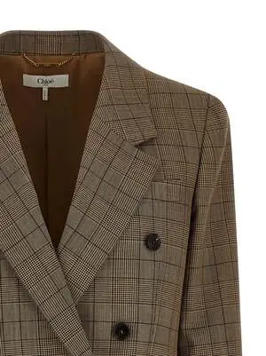 Chloé Check Double-breasted Blazer
