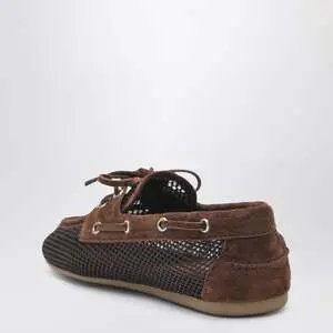 Miu Miu Perforated Cocoa-colored Loafers