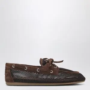 Miu Miu Perforated Cocoa-colored Loafers - Brown