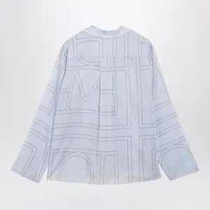 TOTEME Light Monogram Cotton-blend Pajama Shirt - Blue
