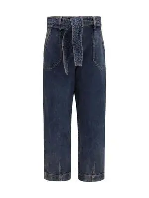 Giorgio Armani Wide-leg Jeans With Belt - Blue