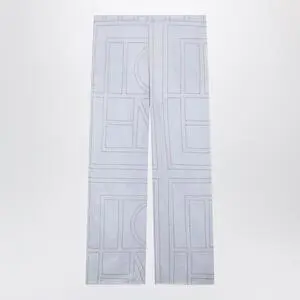 TOTEME Light Monogram Cotton-blend Pajama Trousers - Blue
