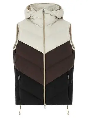 Kiton Chevron Stitching Padded Vest - Multicolor