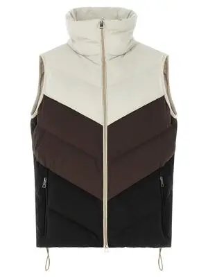 Kiton Chevron Stitching Padded Vest - Multicolor
