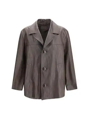 Prada Leather Caban Jacket - Brown