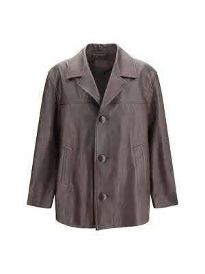Prada Leather Caban Jacket - Brown