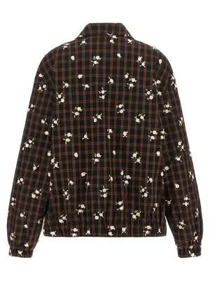 GANNI Check Flower' Bomber Jacket