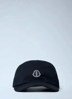 Moncler Rick Owens Embroidered Logo Baseball Cap - Black
