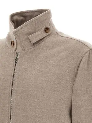 Brunello Cucinelli Virgin Wool Beaver Bomber Jacket - Cream