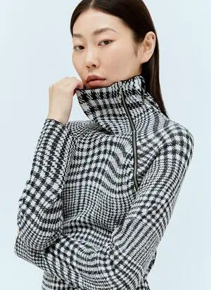 Burberry Warped Houdstooth Midi Dress